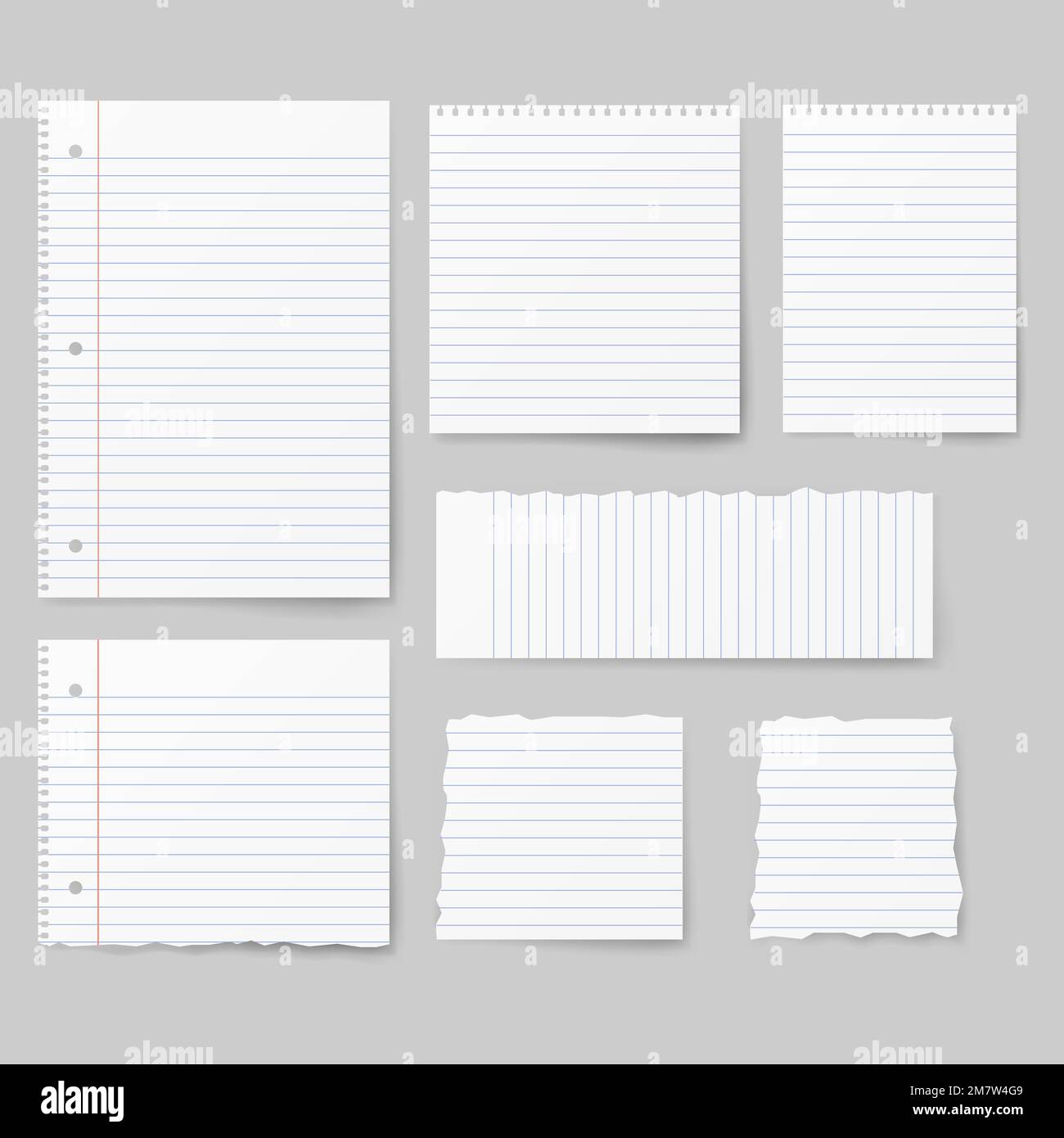 Blank white paper, note paper isolated on background. Vector ...
