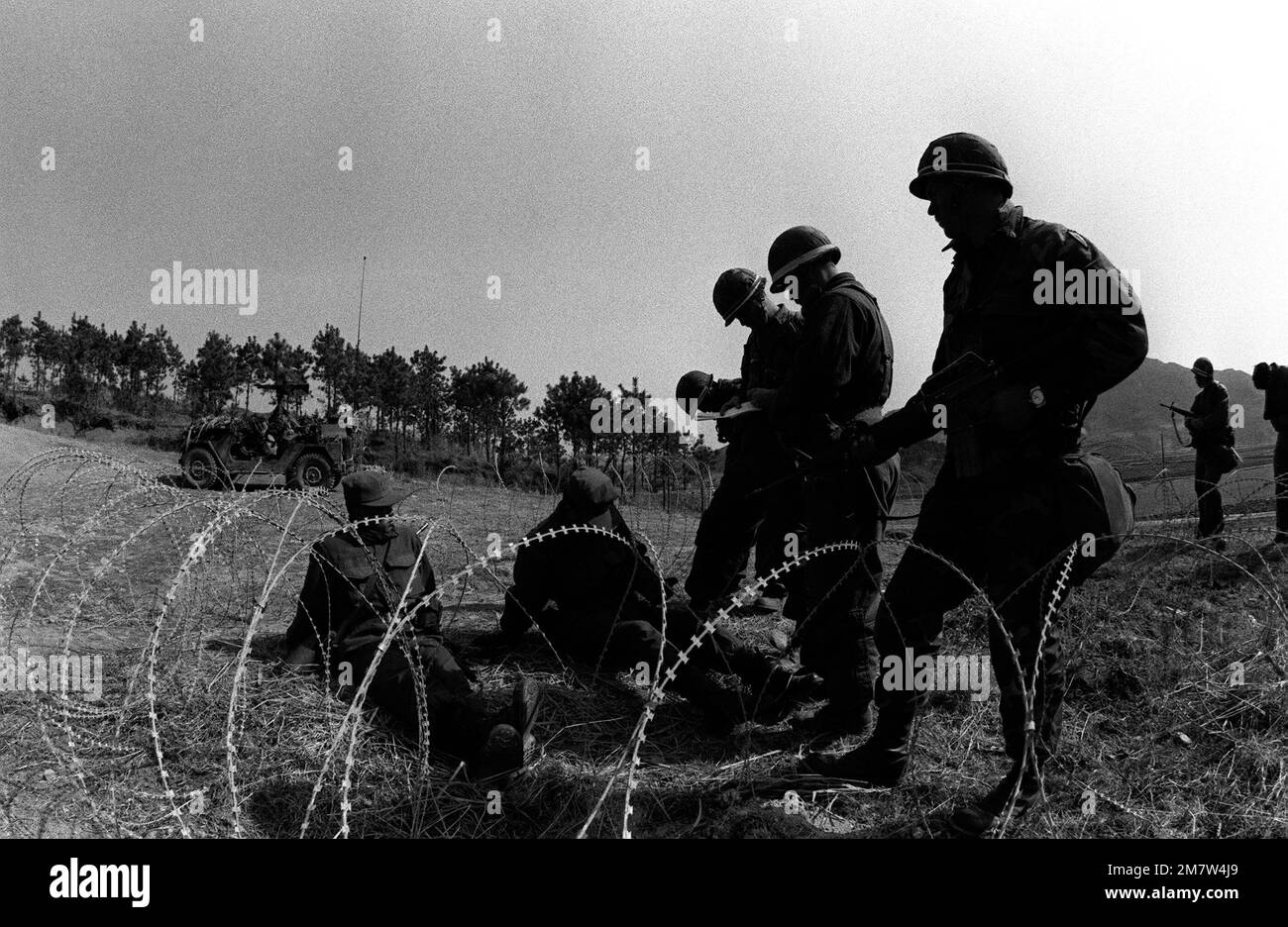 Two captured Orange Force soldiers are questioned by members of the 1ST ...