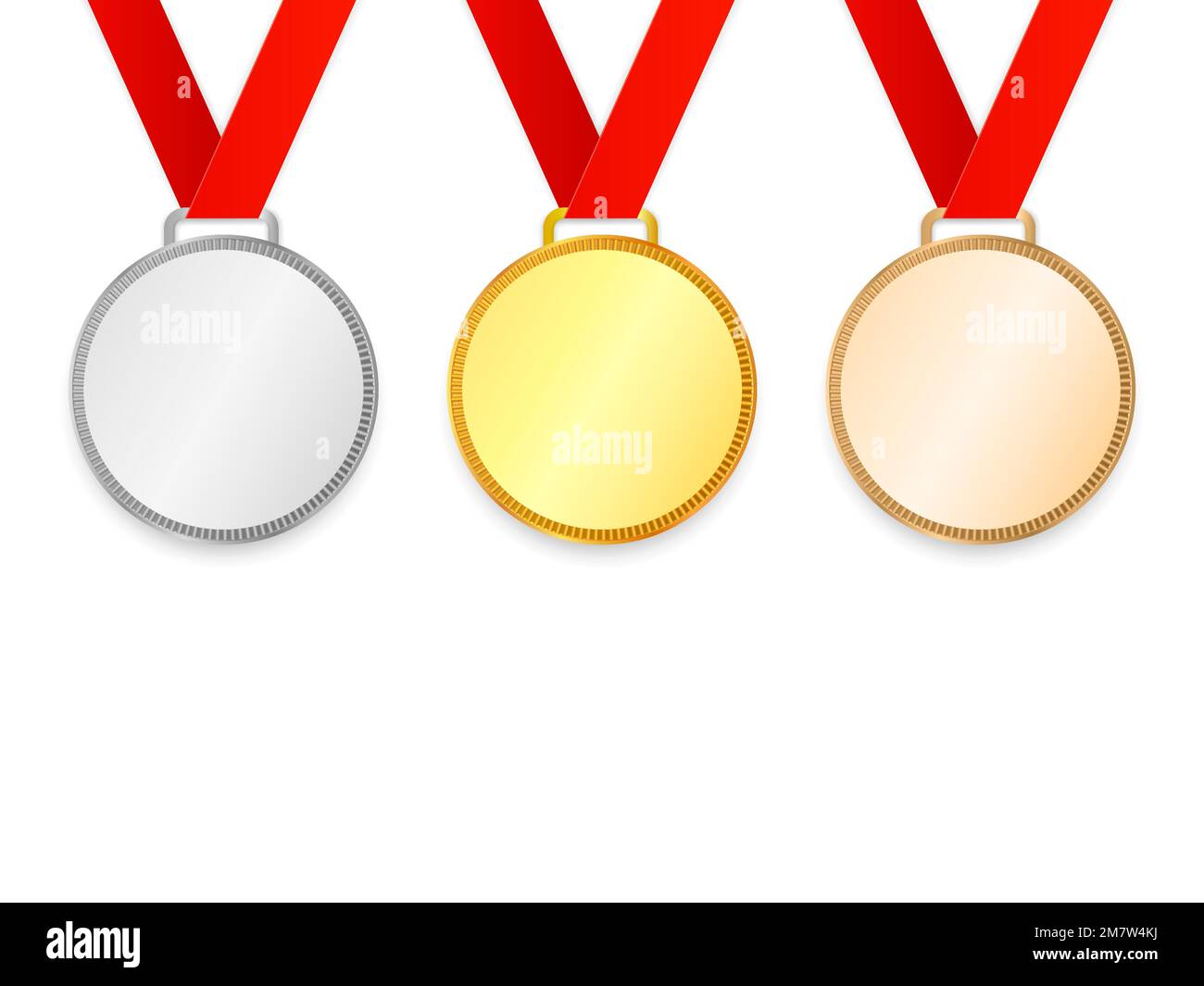 Award Medals with ribbons set. Collection of gold, silver and bronze ...