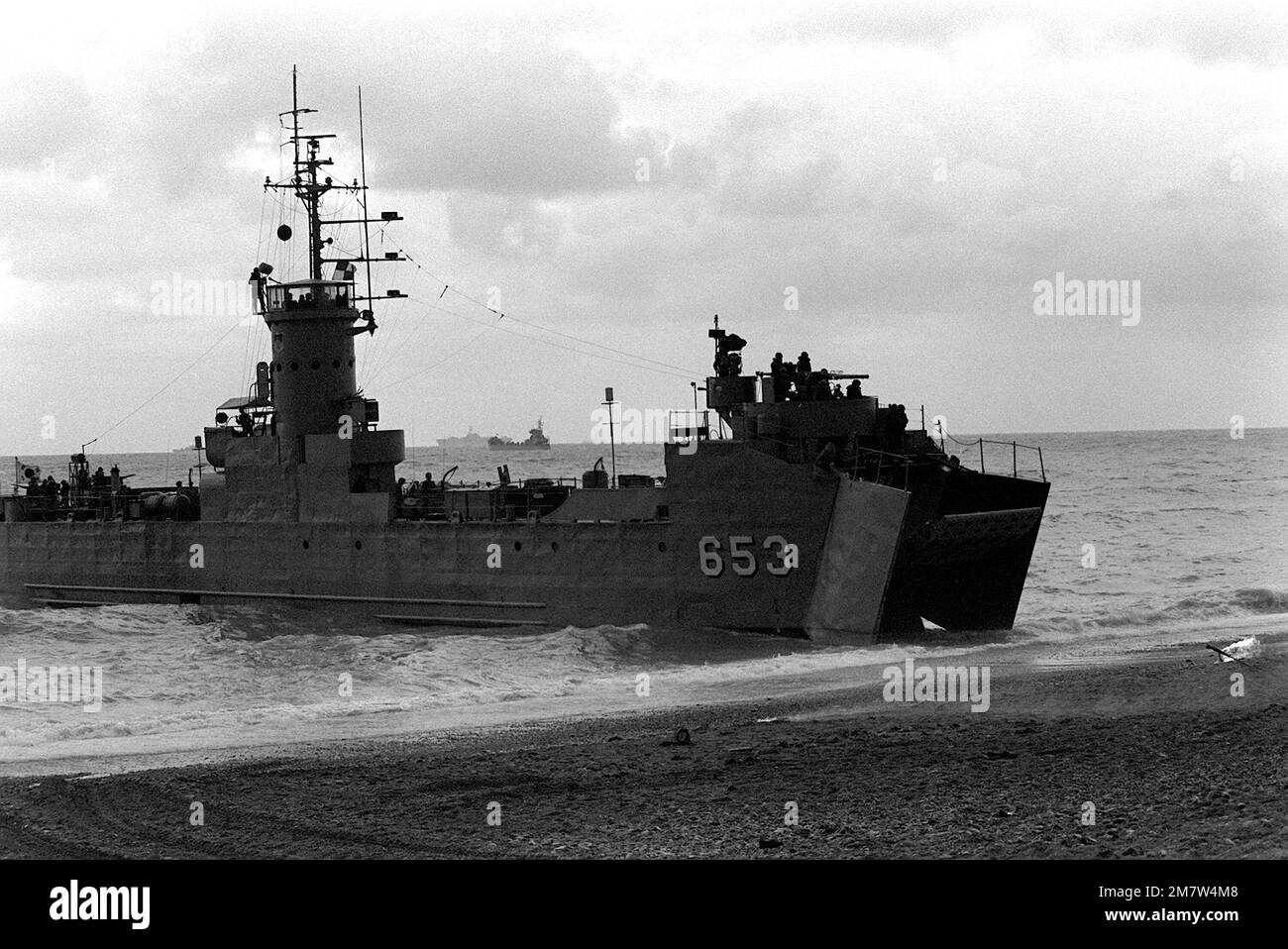 A South Korean medium landing ship (LSM-653) (ex-USS LSM-54) returns ...