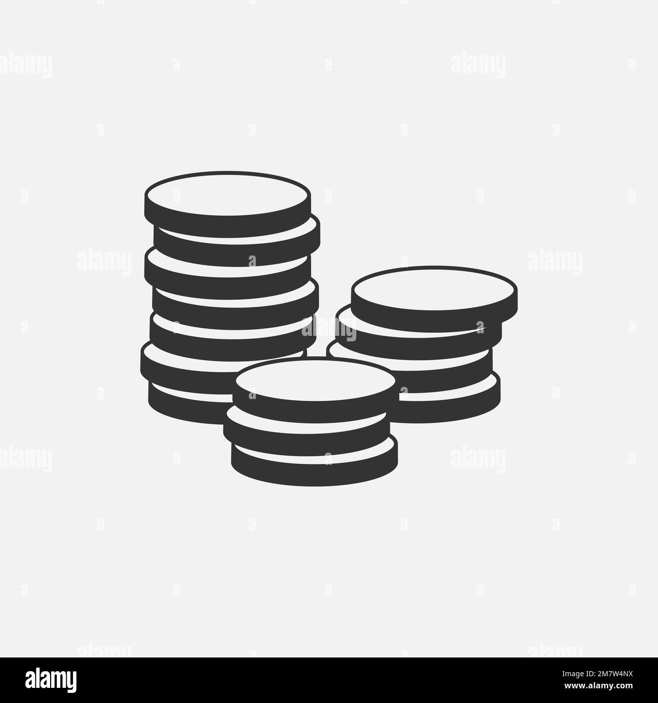Stack Of Coins In Grey