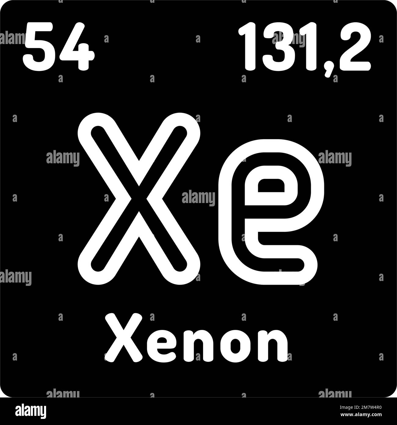 xenon chemical element glyph icon vector illustration Stock Vector ...