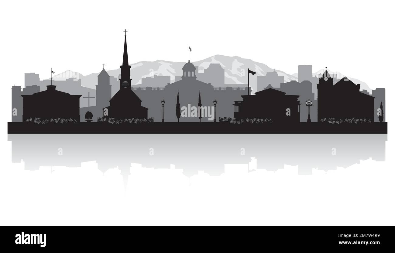 Carson City Nevada city skyline vector silhouette illustration Stock ...