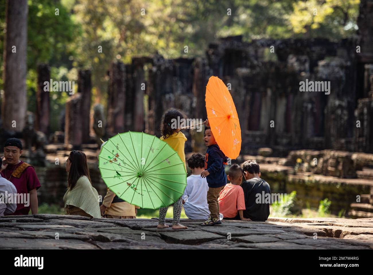 Angkor temples - tourist sceneries Stock Photo - Alamy