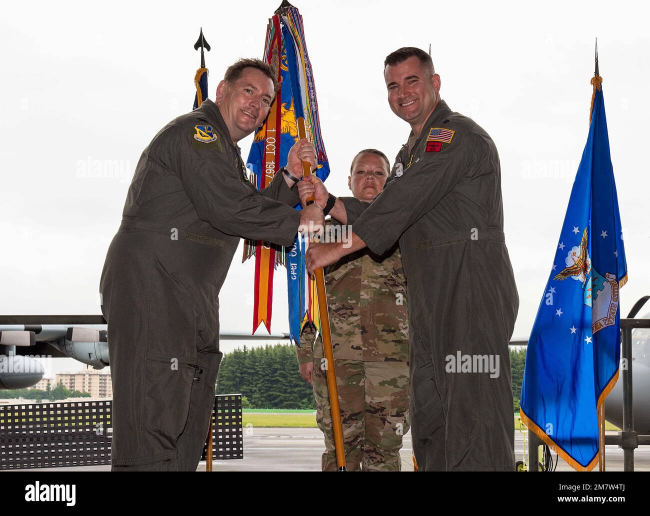 Lt. Col. Steven Massie II, 36th Airlift Squadron outgoing commander ...