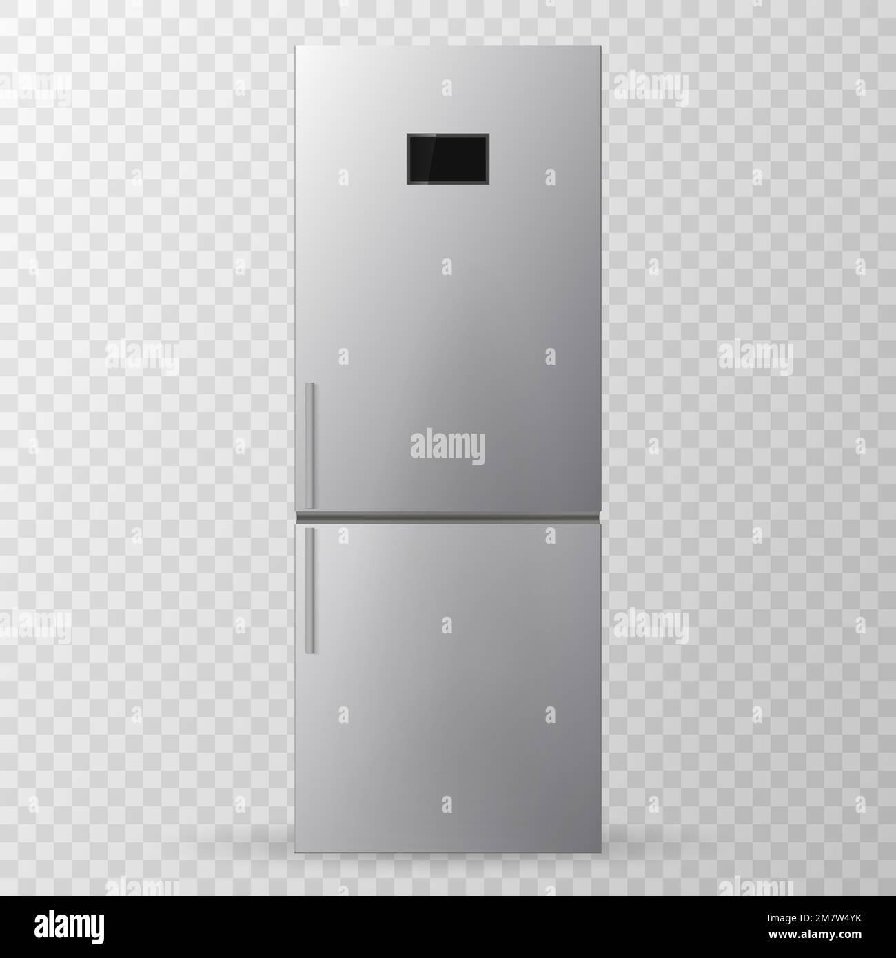 Stainless steel refrigerator. Fridge isolated on white background ...