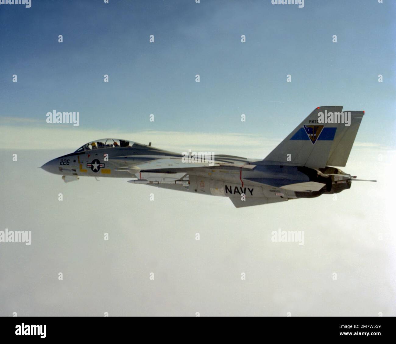 A view of an F-14 Tomcat aircraft with an advanced medium range air-to ...