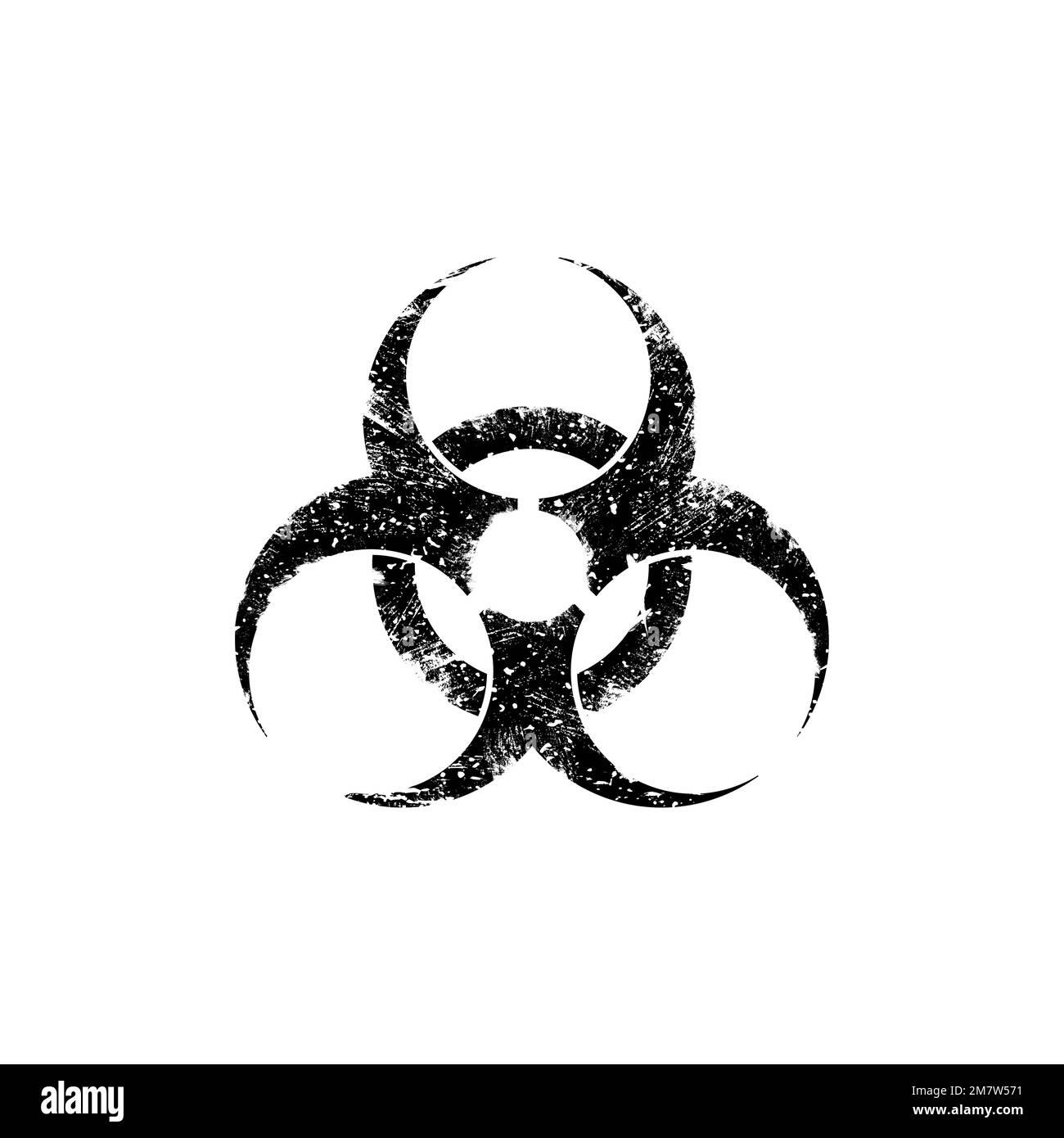 Biohazard symbol in grunge style isolated on white background. Vector ...