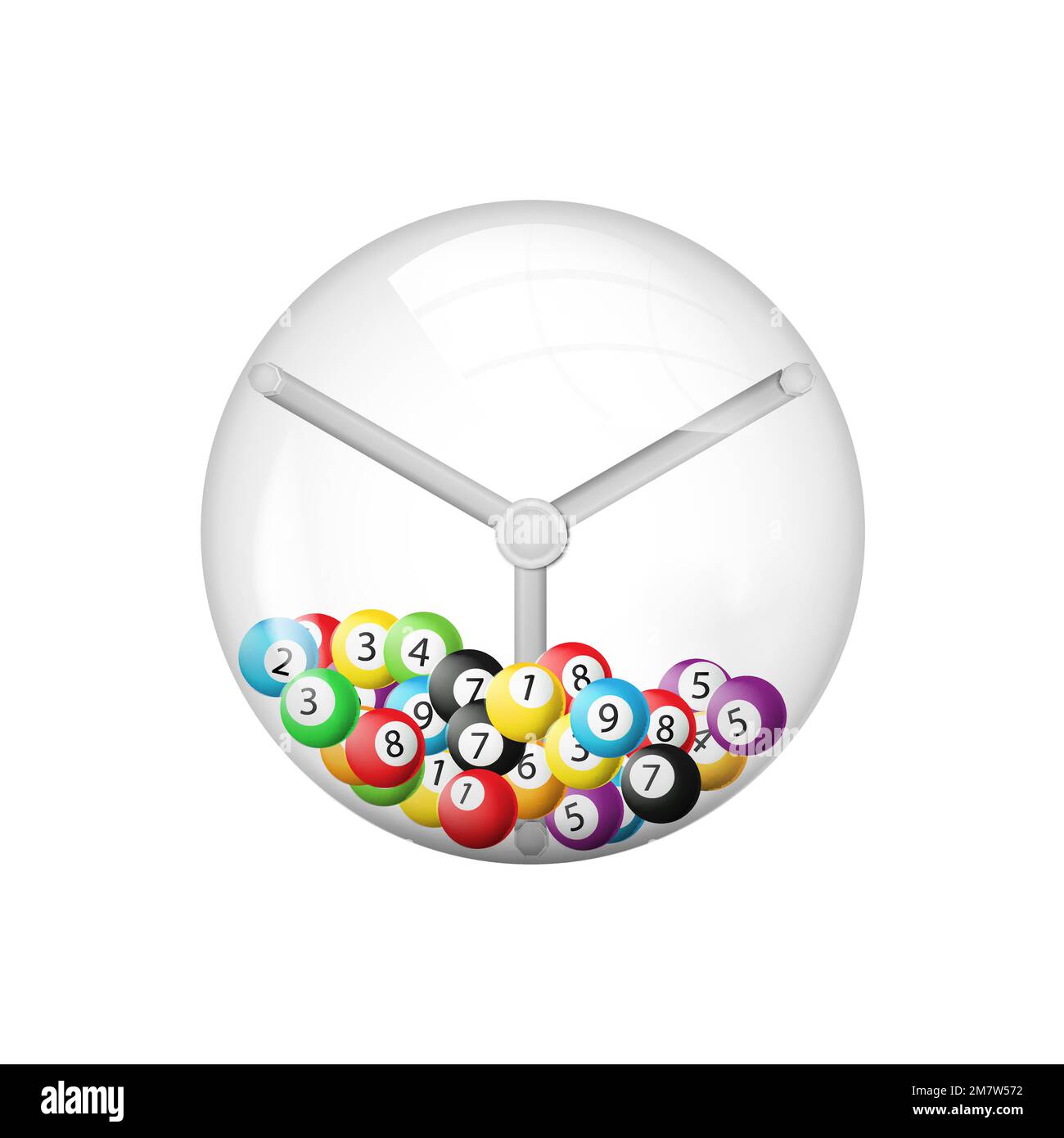 3d rendering of lottery machine with balls inside isolated on white ...
