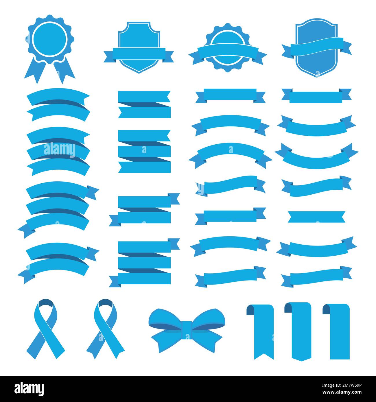 Ribbon vector icon set on white background. Collection banner isolated ...