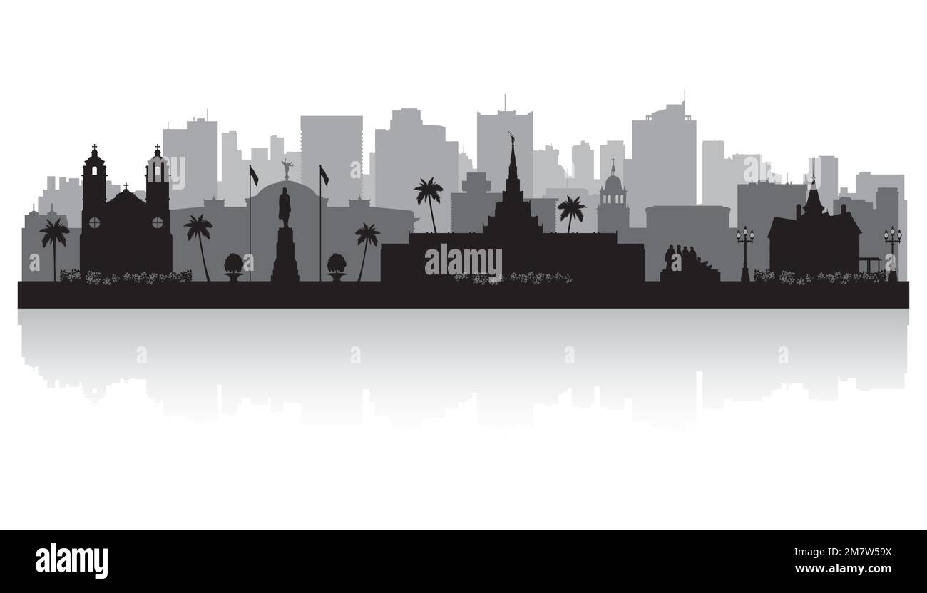 Phoenix Arizona city skyline vector silhouette illustration Stock ...