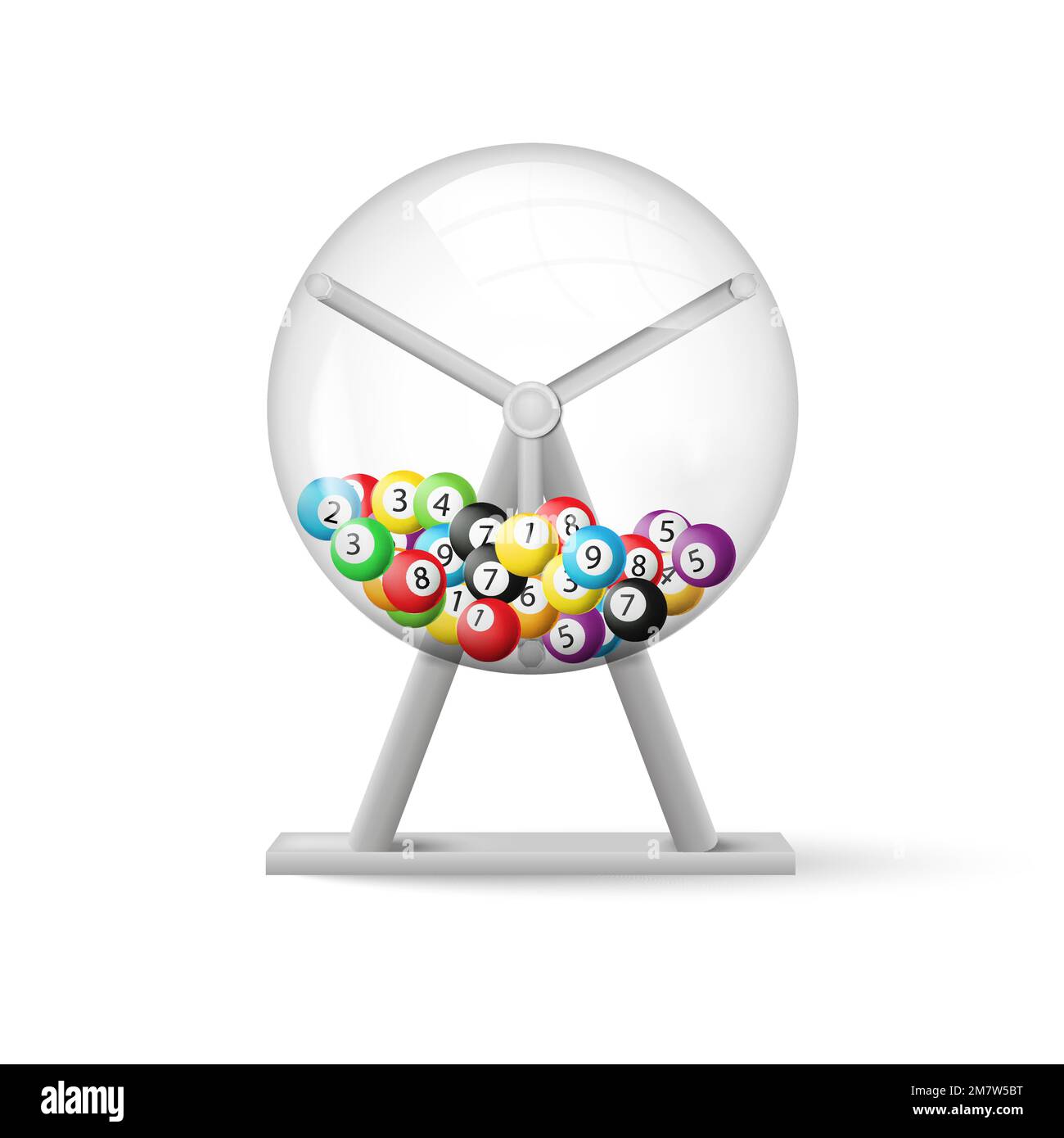 3d rendering of lottery machine with balls inside isolated on white ...