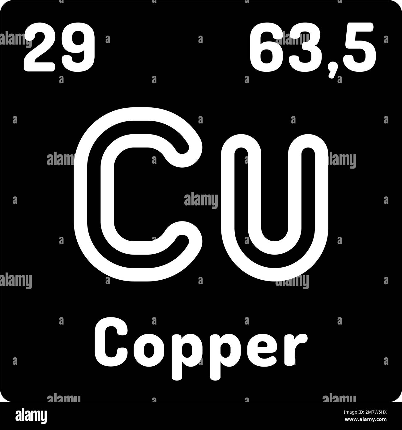 copper chemical element glyph icon vector illustration Stock Vector ...