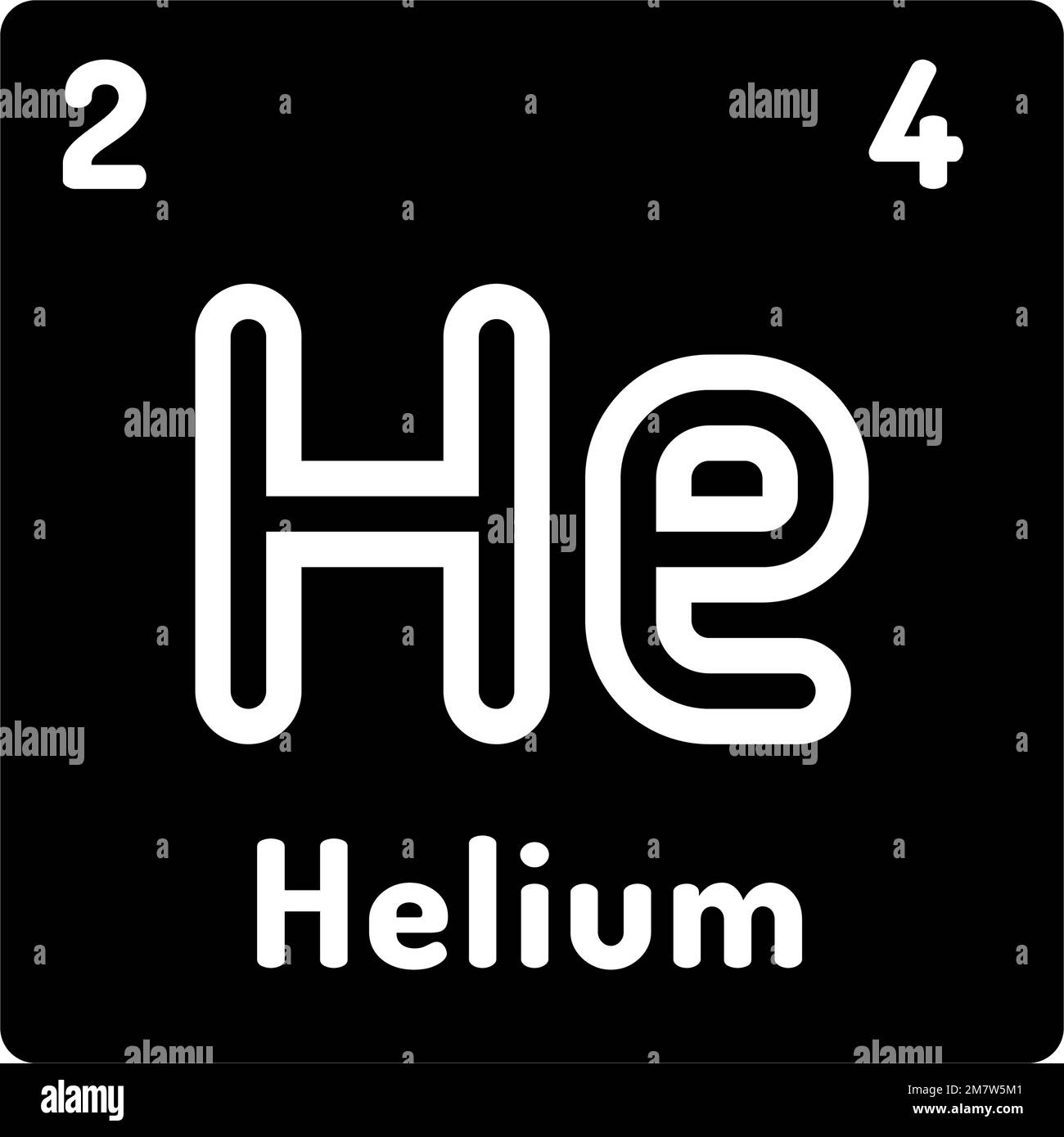 helium chemical element glyph icon vector illustration Stock Vector ...