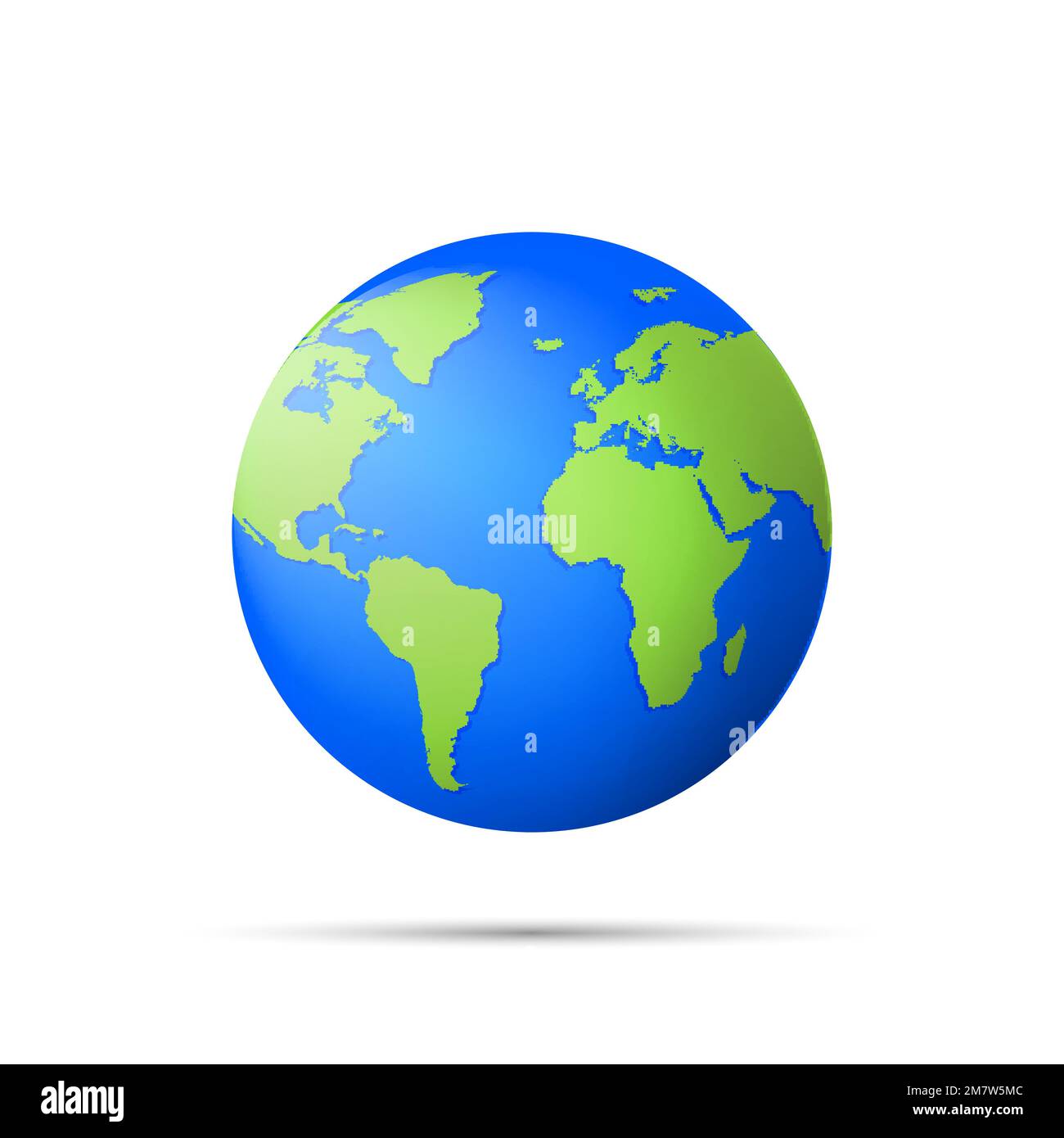Planet icon. Earth globe icon 3d isolated on white background. Vector ...