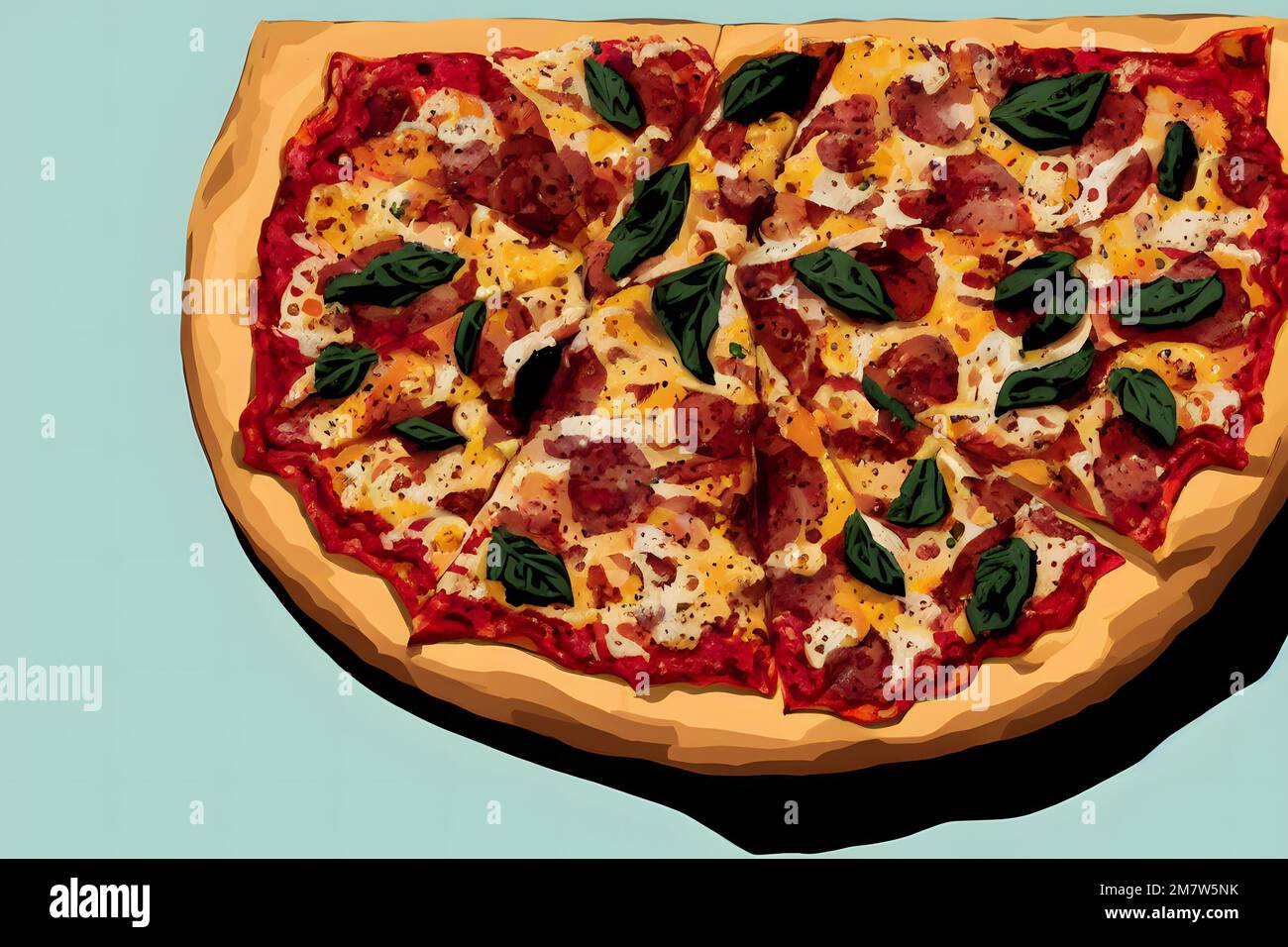 Illustration of pizza in minimalist style, graphic illustration Stock ...