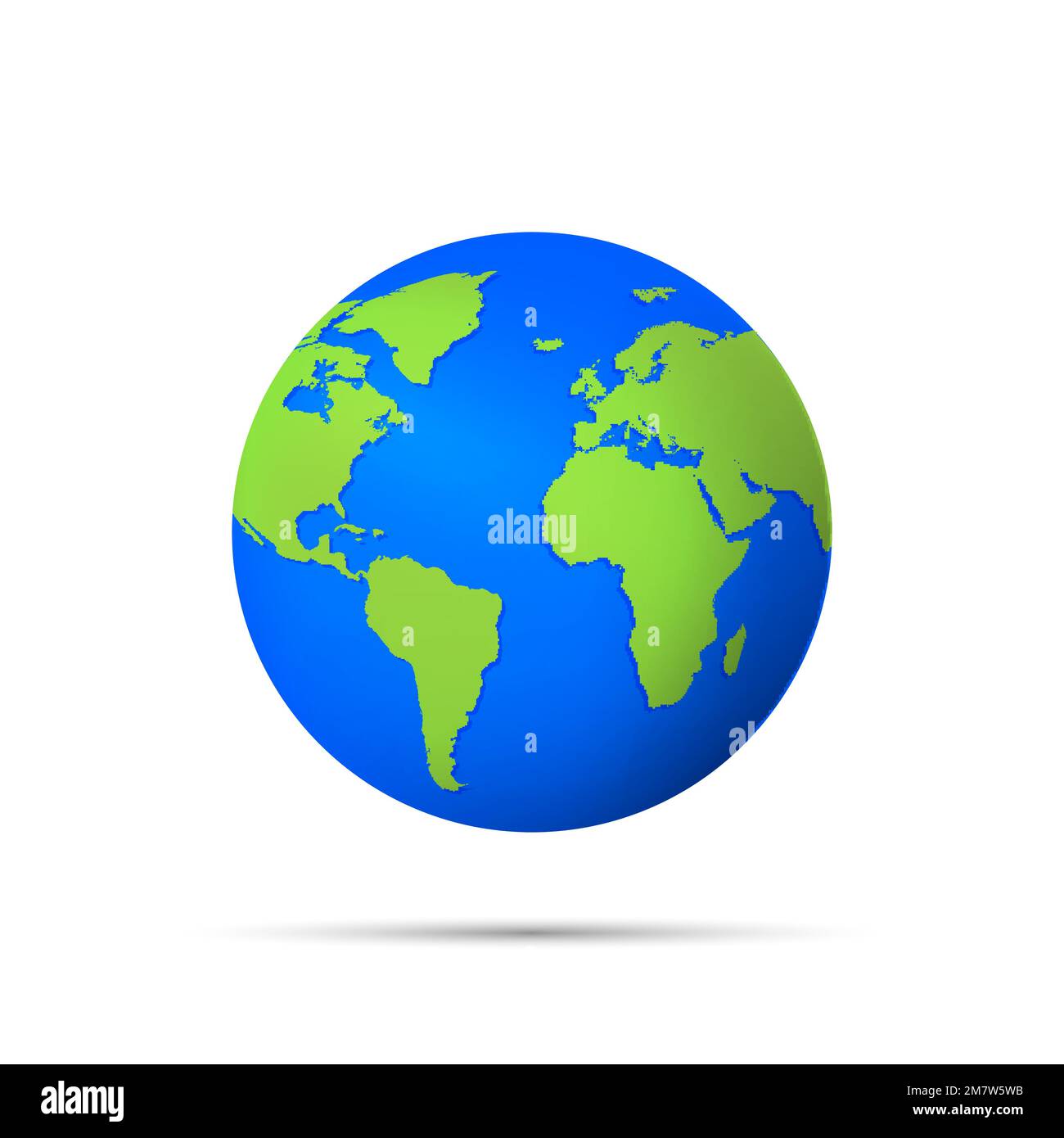 Planet icon. Earth globe icon 3d isolated on white background. Vector ...