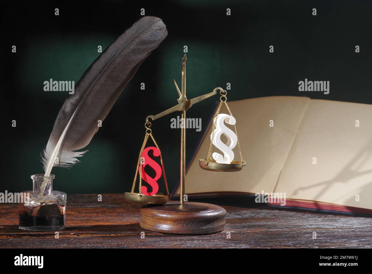 Law in medicine. Weighs justice, truth and lies on an abstract ...