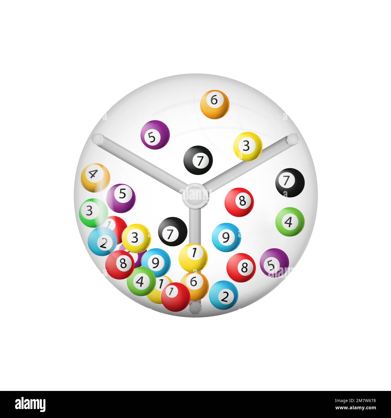 3d rendering of lottery machine with balls inside isolated on white ...