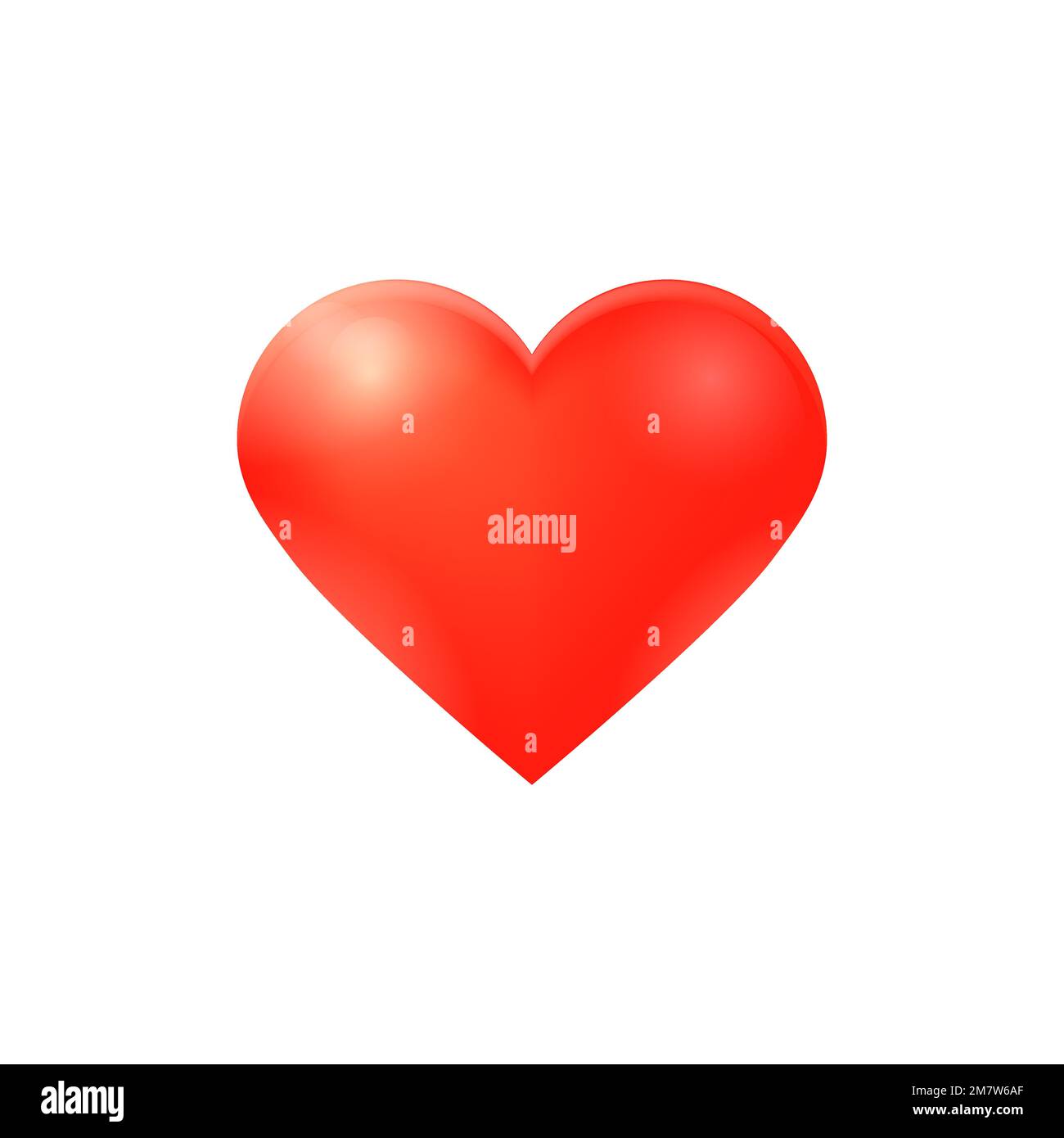 Red valentine heart isolated on white background. Vector illustration ...