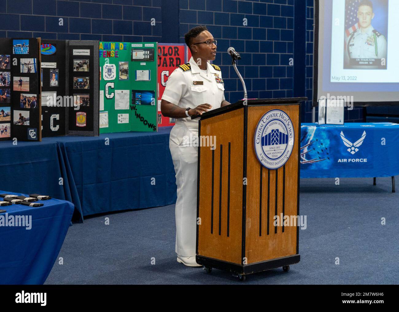 NTAG San Antonio’s Executive Officer, CDR Stacey O’Neal addresses the ...