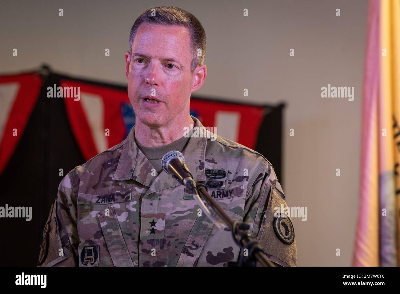 U.S. Army Maj. Gen. William Zana, outgoing commander of the Combined ...