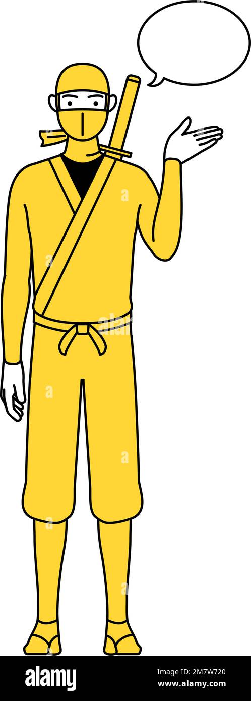 A man dressed up as a ninja giving directions, with a wipeout Stock ...