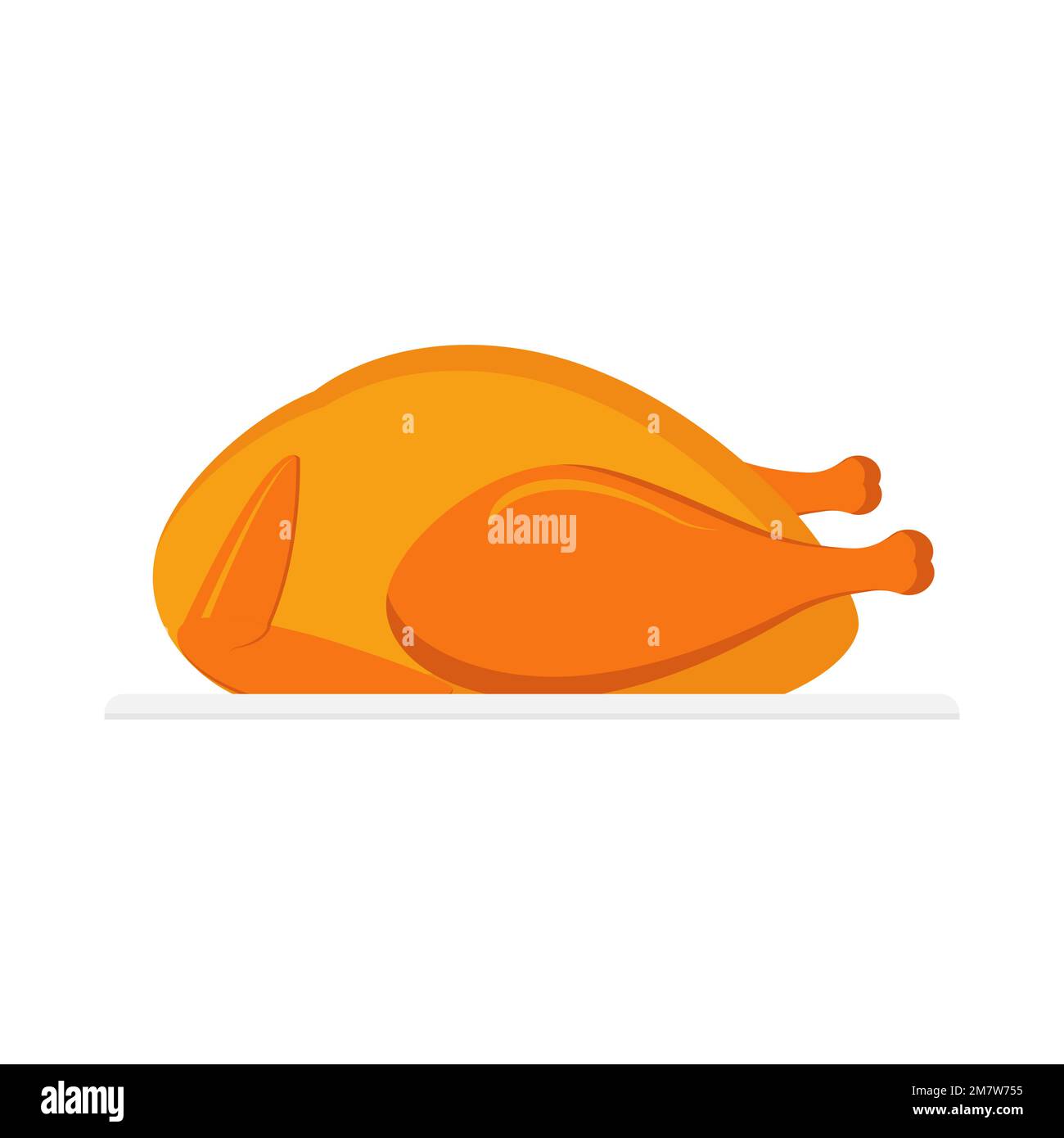 Baked chicken isolated on white background. Vector illustration. Eps 10 ...