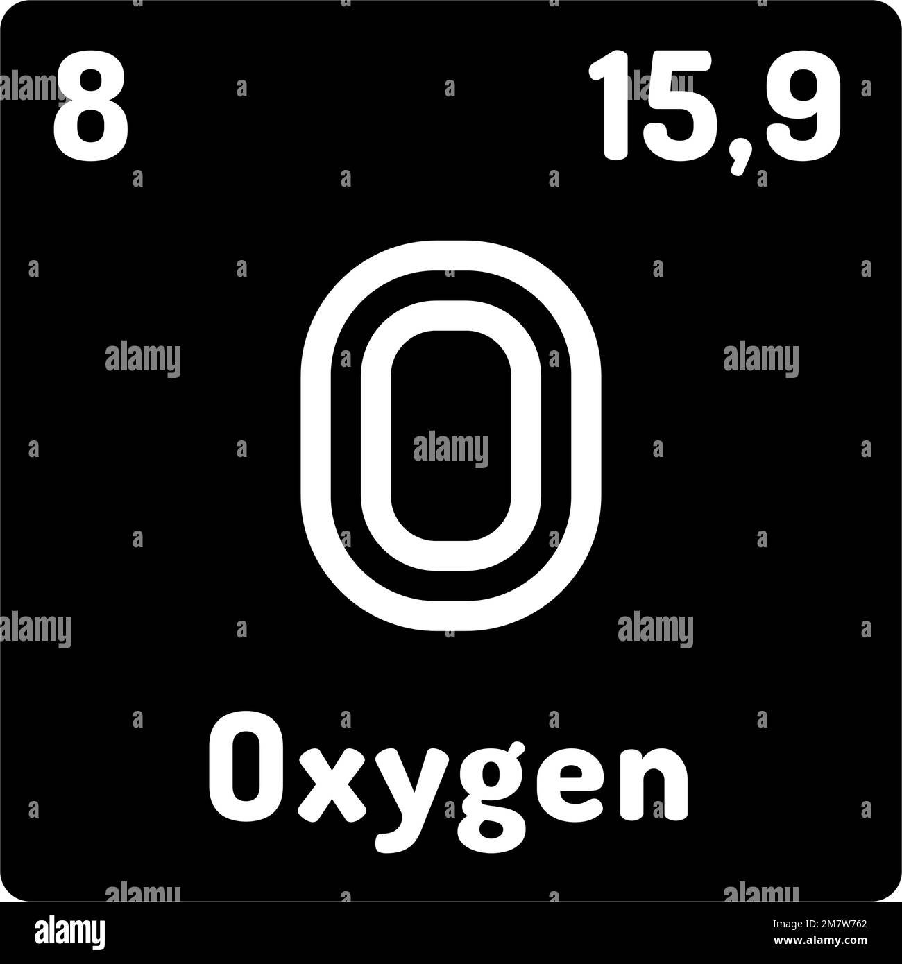 oxygen chemical element glyph icon vector illustration Stock Vector ...