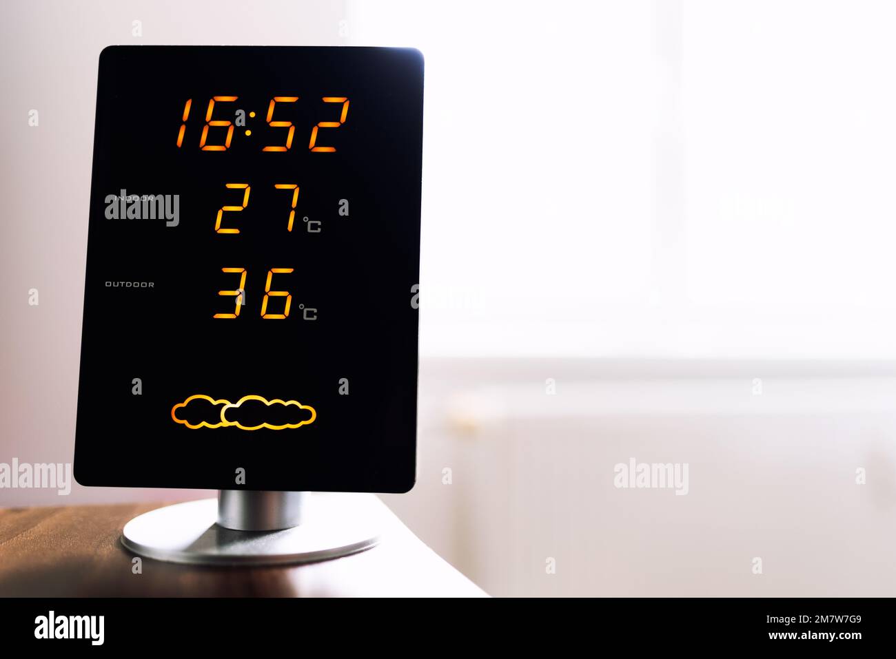 hot temperature, Thermometer with sun shining in summer show warm ...