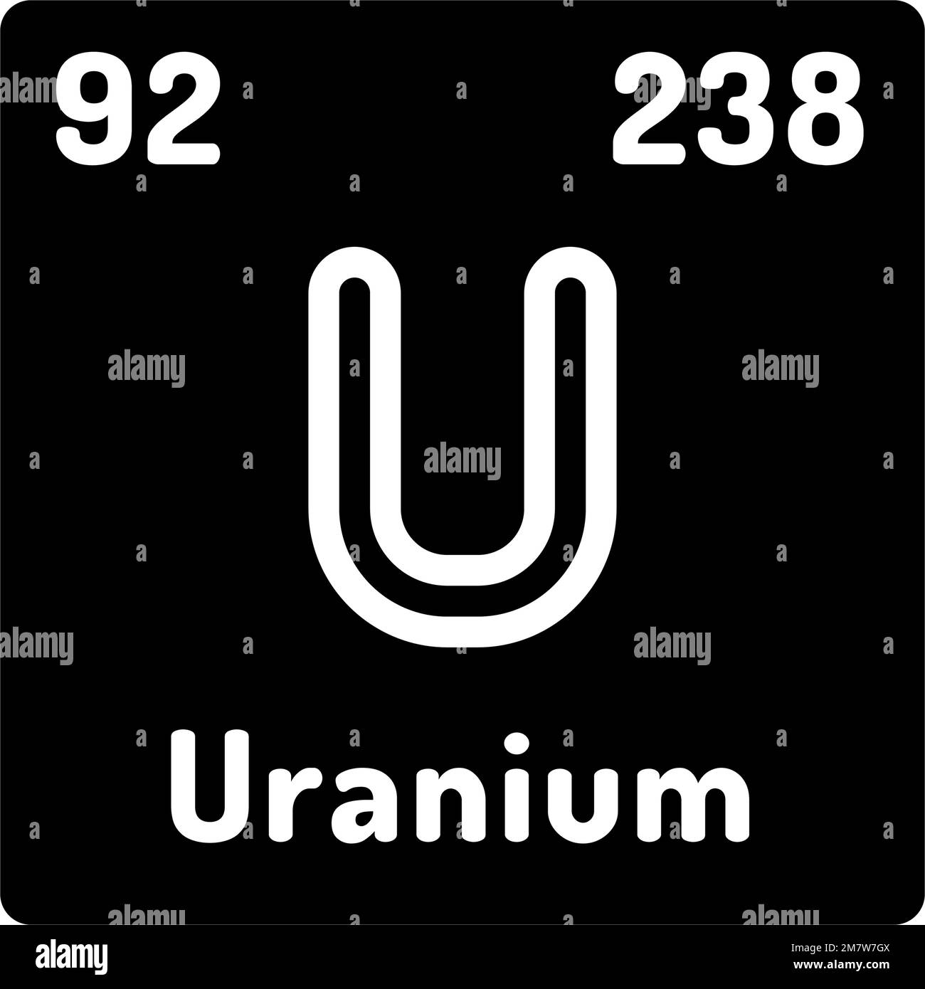 uranium chemical element glyph icon vector illustration Stock Vector ...