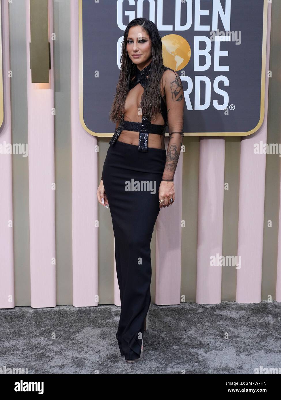 Los Angeles, USA, 10/01/2023, Tefi Pessoa arrives at the 80th Annual ...