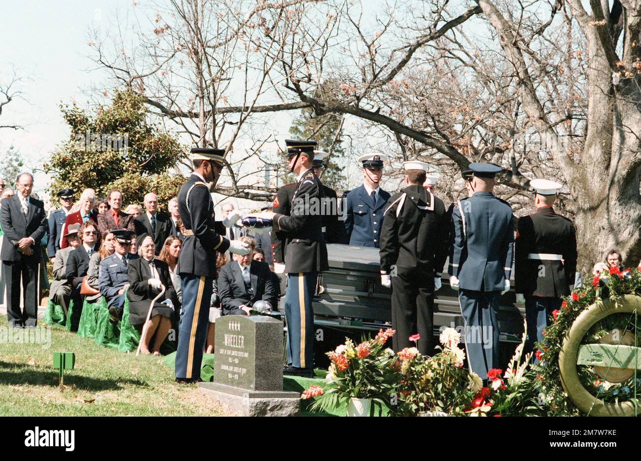 A joint services honor guard participates in the full honors funeral ...