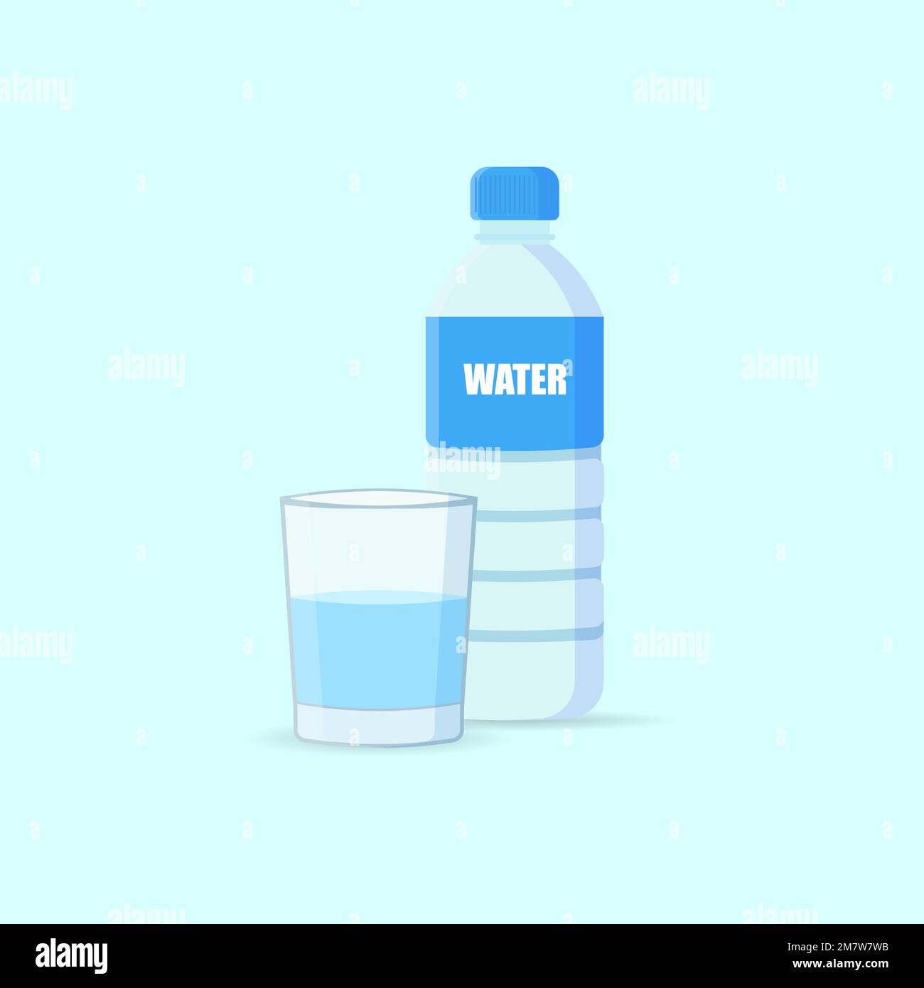 pouring water into glass from a bottle isolated white background ...