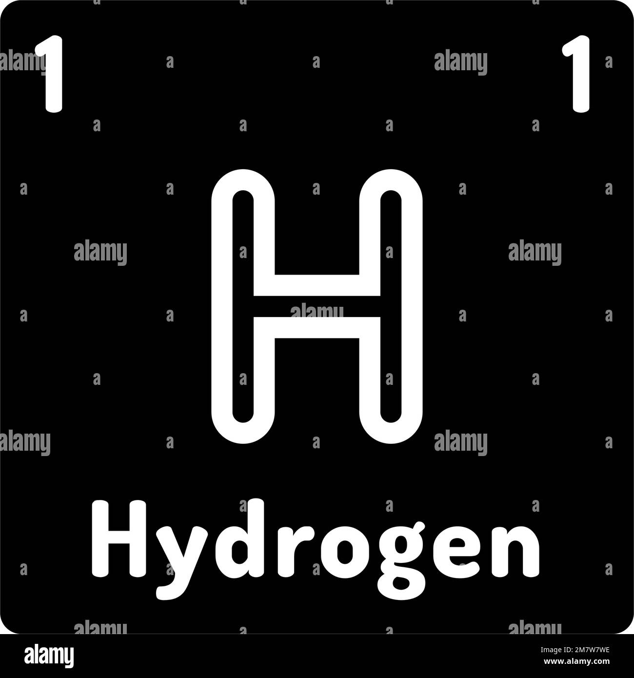 hydrogen chemical element glyph icon vector illustration Stock Vector ...
