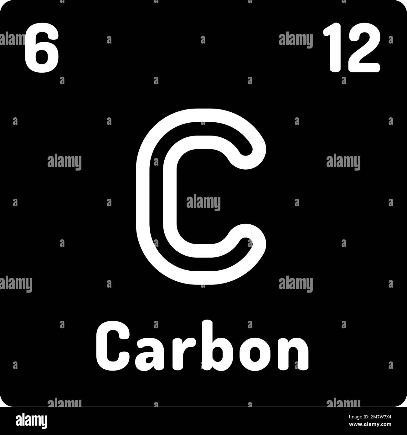 Carbon chemical element symbol Black and White Stock Photos & Images ...