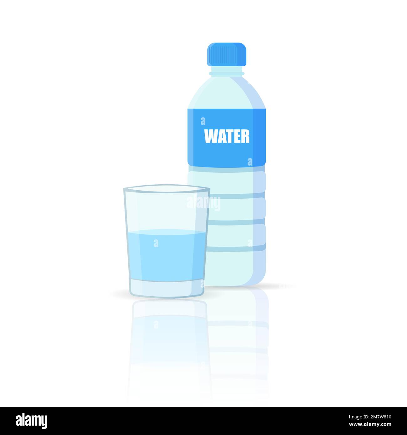 pouring water into glass from a bottle isolated white background. vector illustration Eps 10 ...