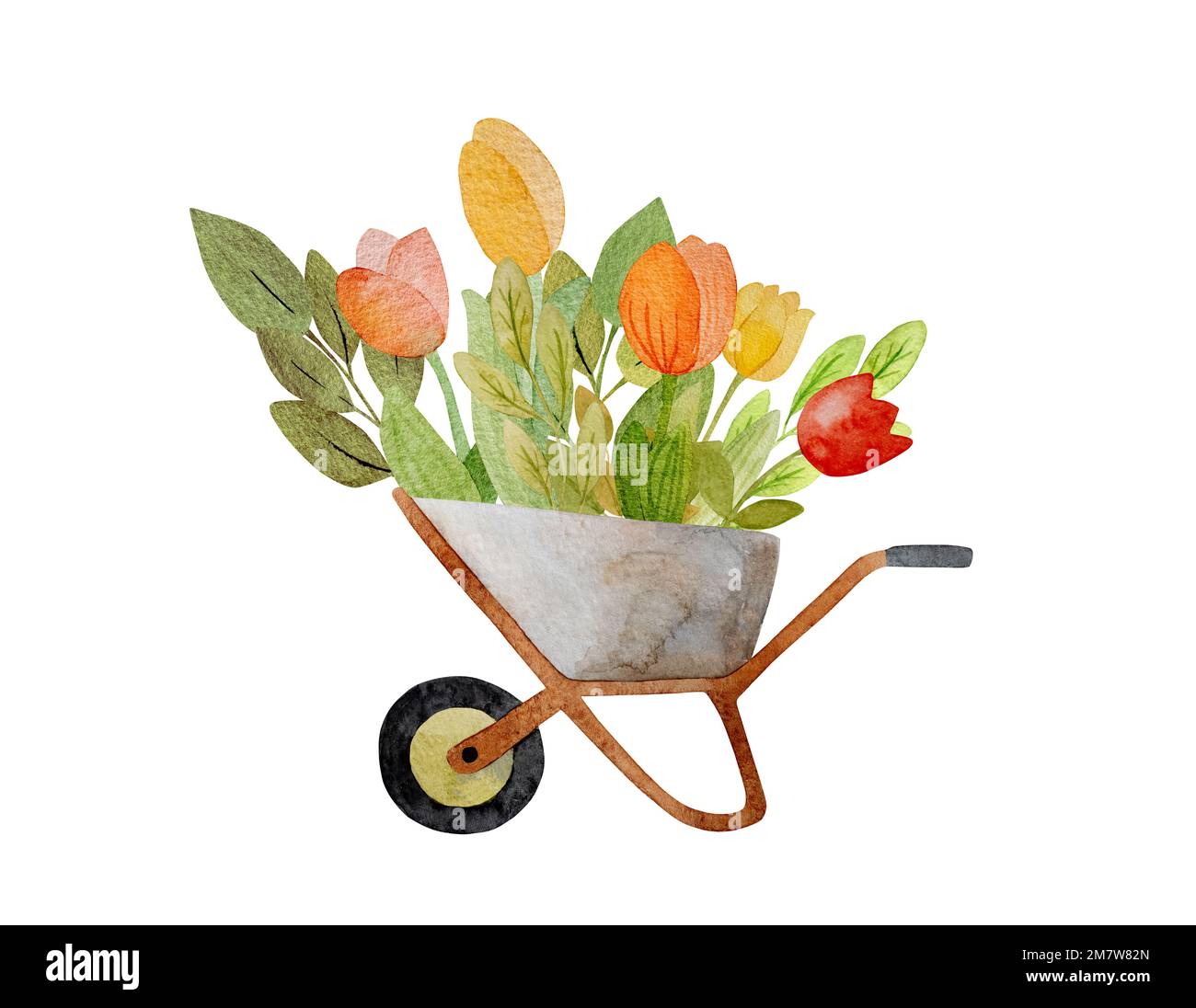 Spring garden paintings Stock Photo - Alamy