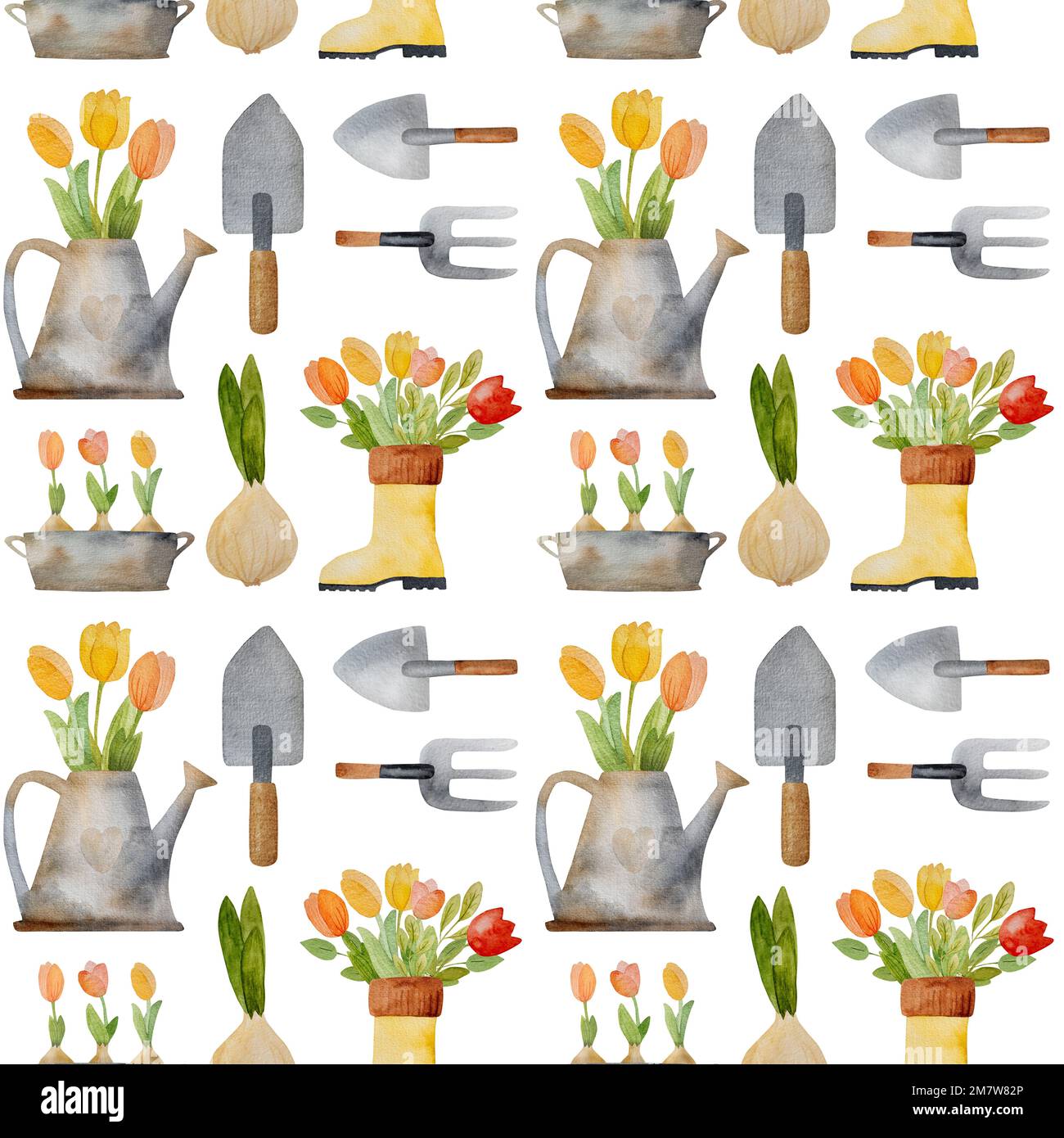 Spring garden paintings Stock Photo - Alamy