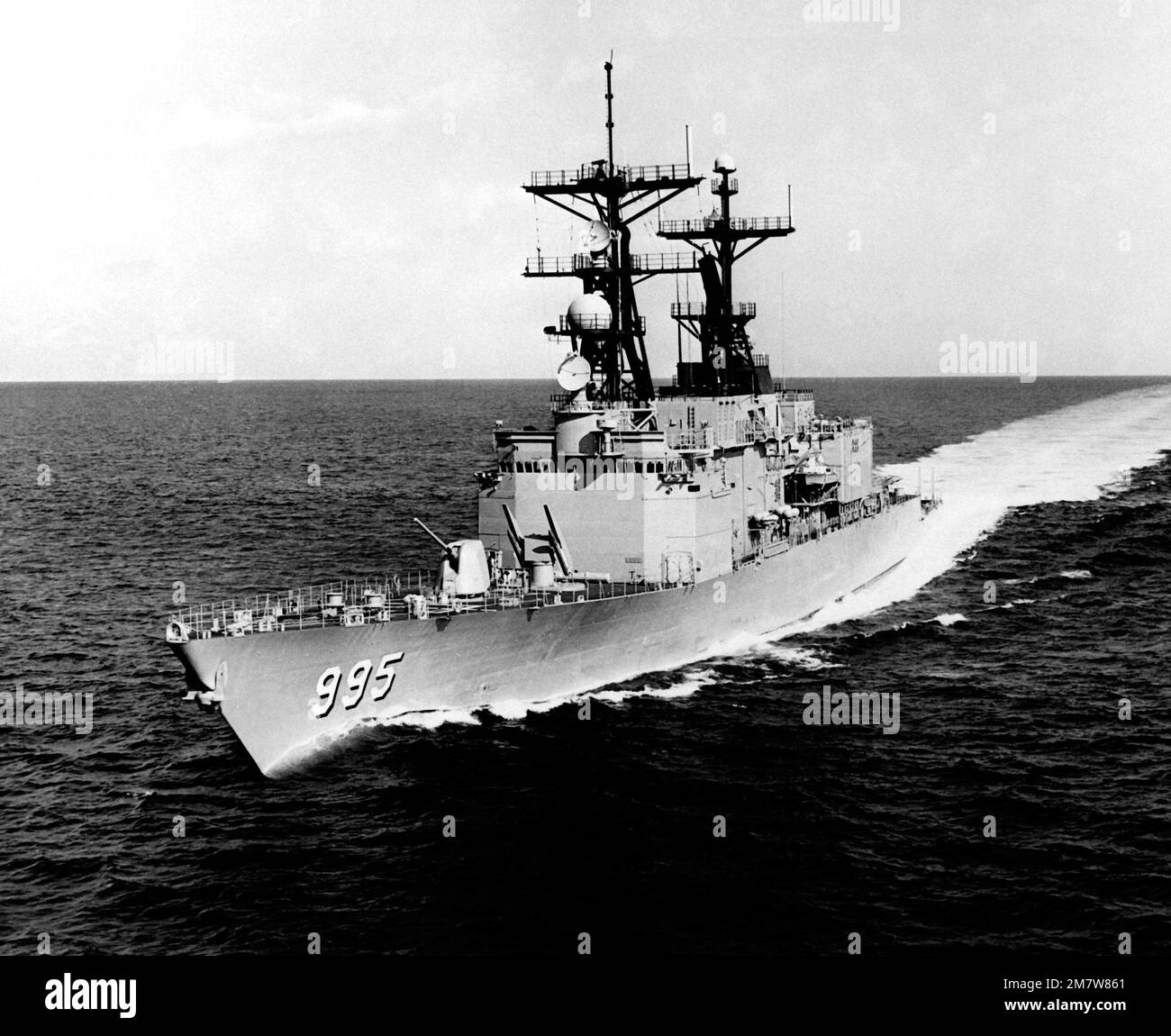 Aerial port bow view of the guided missile destroyer USS SCOTT (DDG-995) underway. Country ...