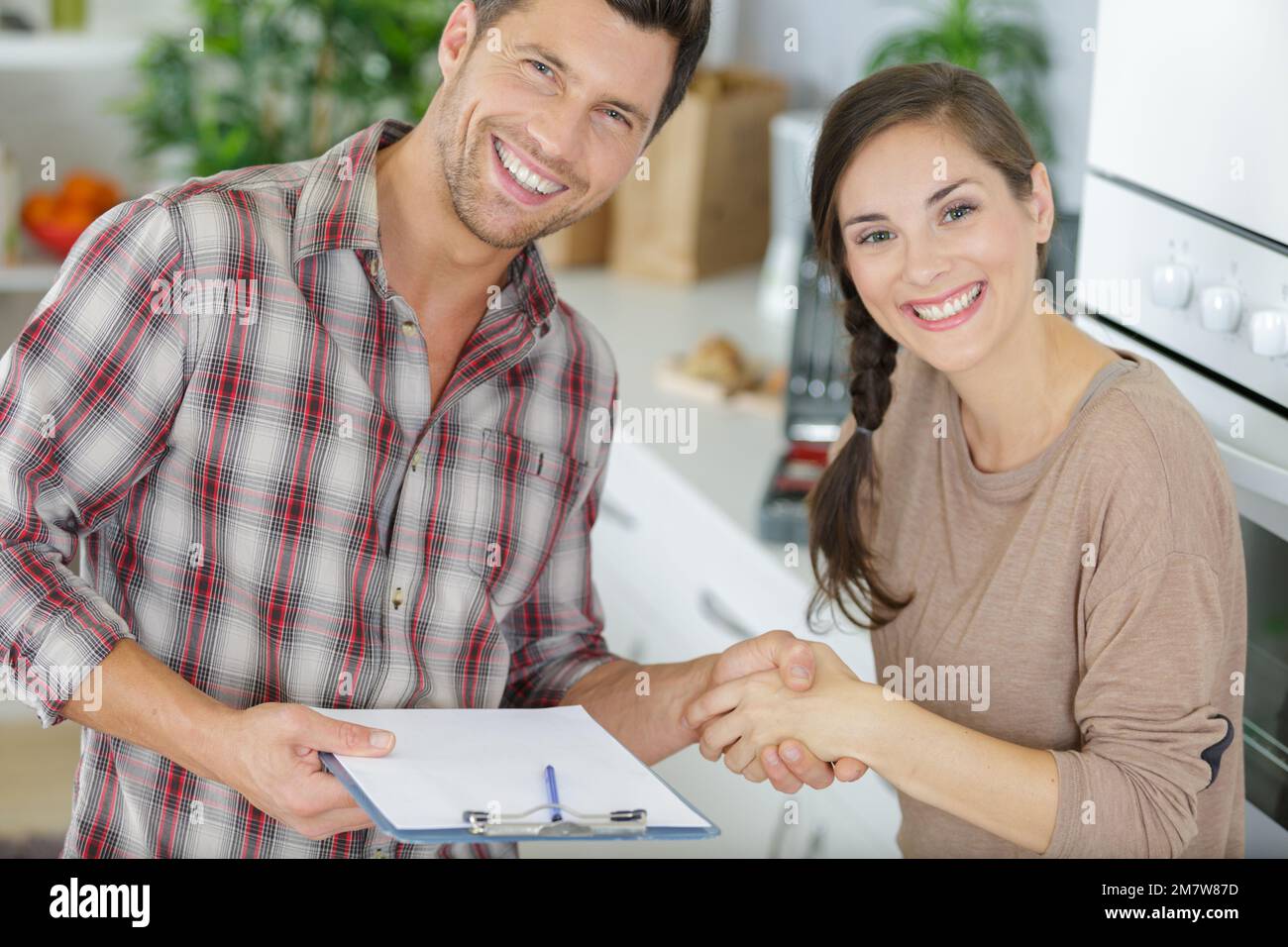 man and woman having conversation Stock Photo - Alamy