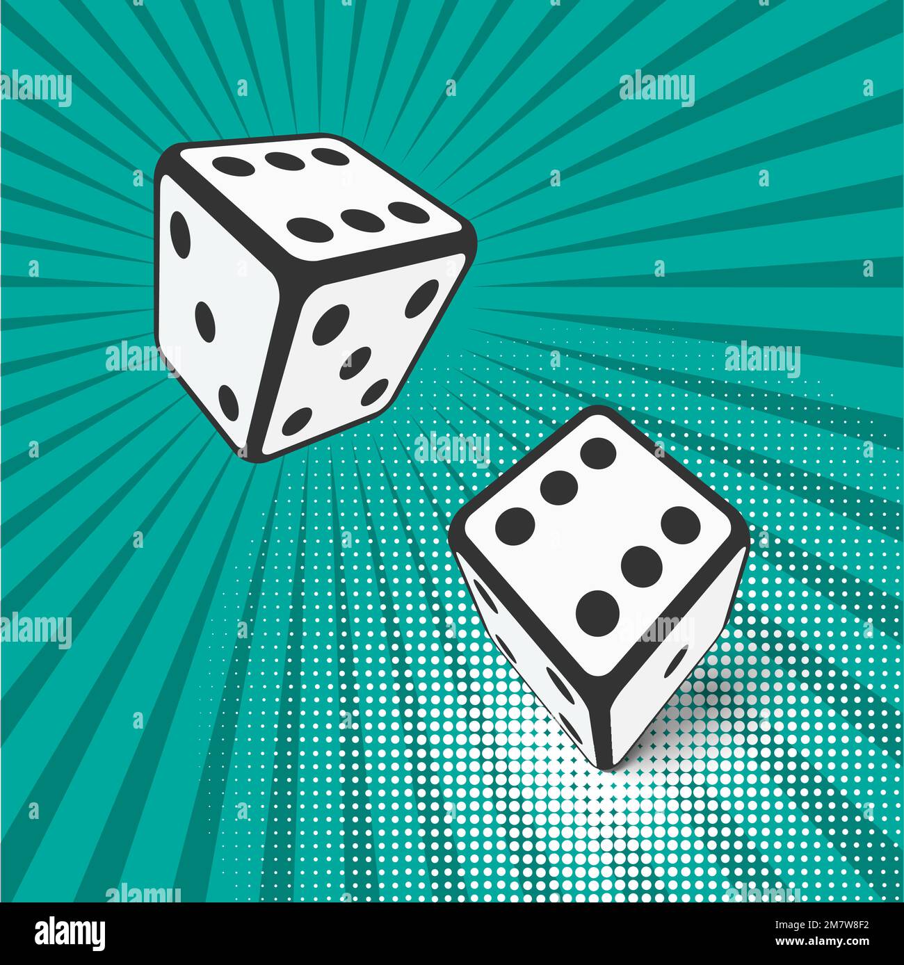 Two falling dice. Vector illustration. Eps 10 Stock Vector Image & Art ...