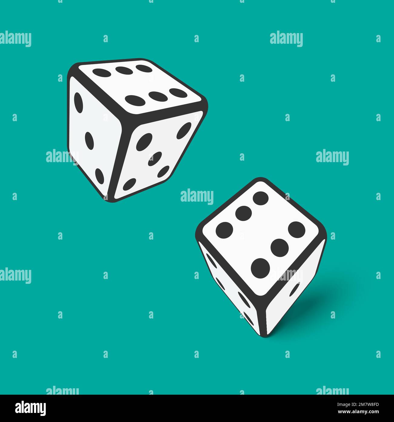 Two falling dice. Vector illustration. Eps 10 Stock Vector Image & Art ...