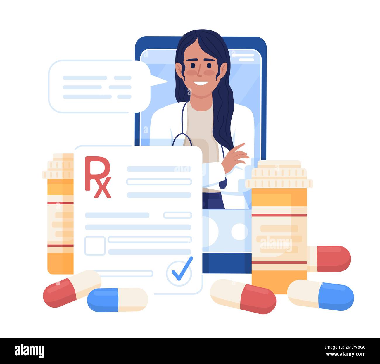Online prescription for drugs flat concept vector illustration Stock ...