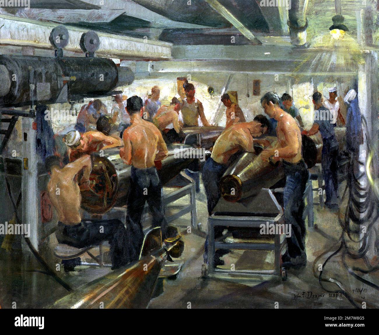 Artwork: "Preparing Tin Fish" Artist: William Draper Catalog Number: 48 ...