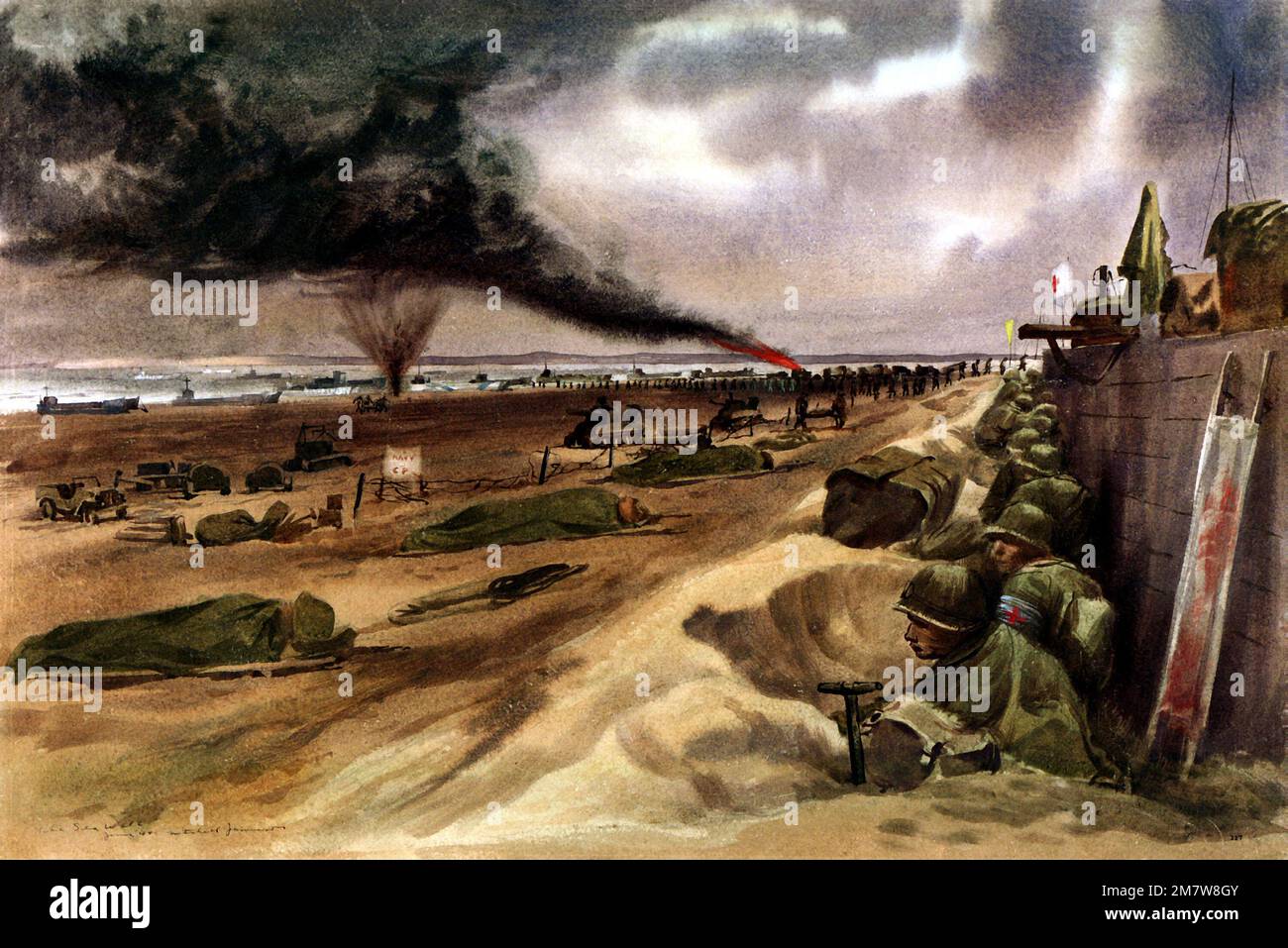 Artwork: "The Sea Wall at the Eastern American Beach" Artist: Mitchell ...