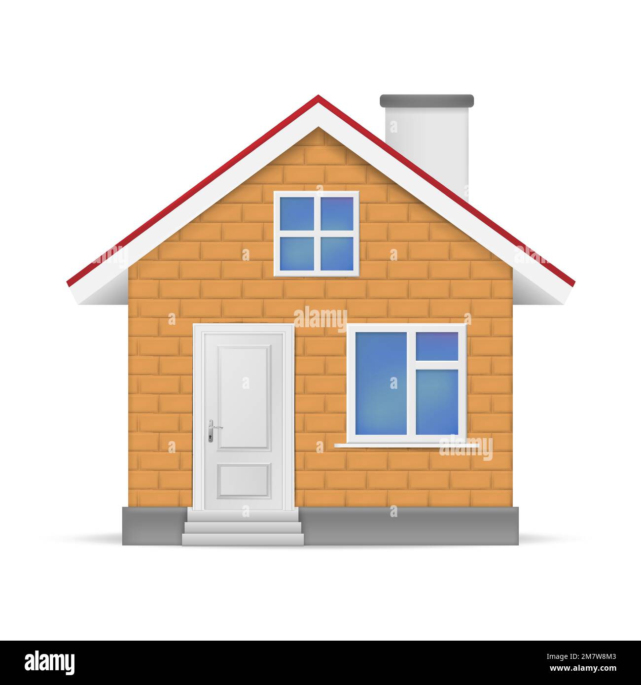 3D realistic house isolated on white background. Vector illustration ...