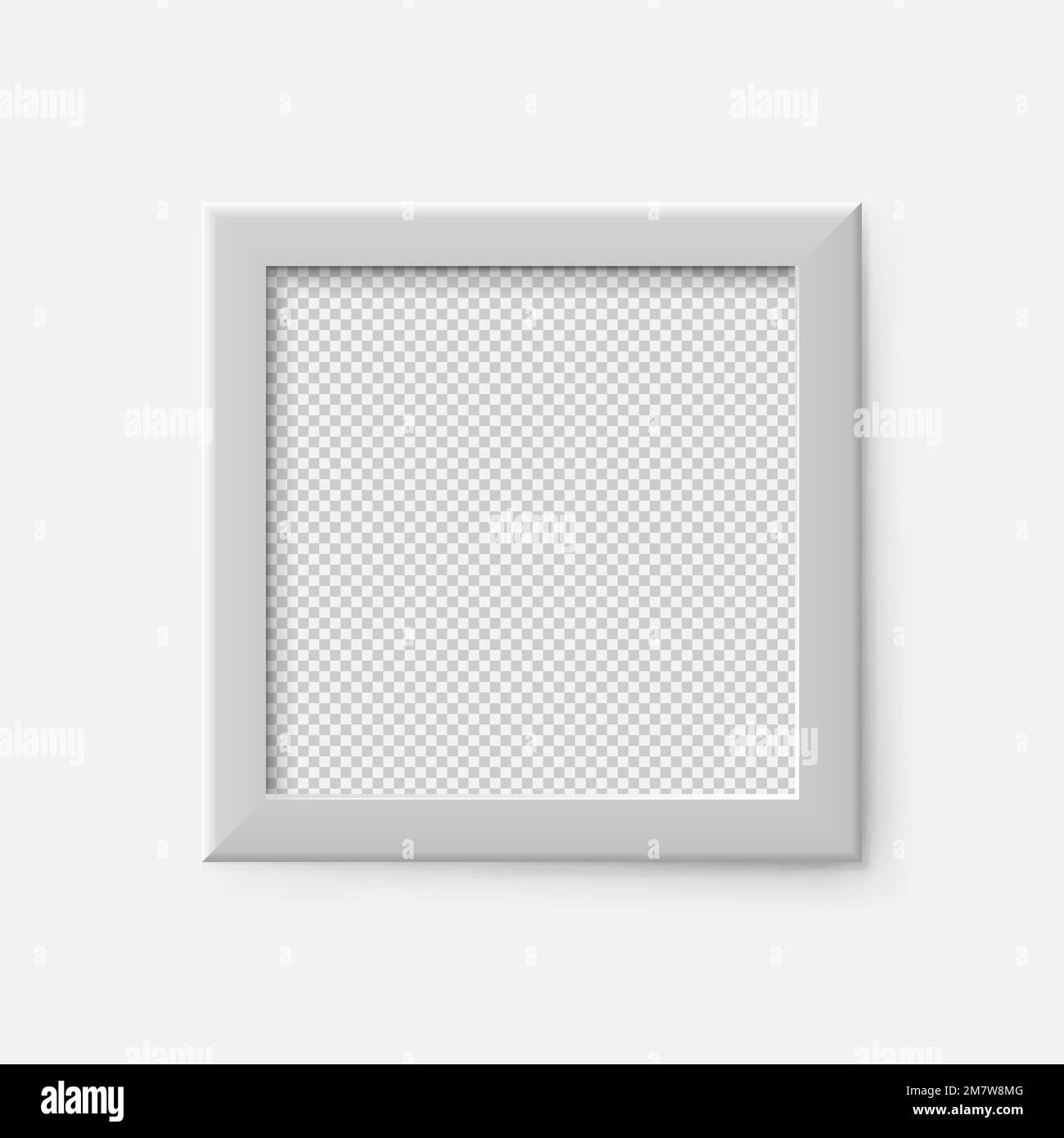 Realistic square empty picture frame. Blank white picture frame mockup ...