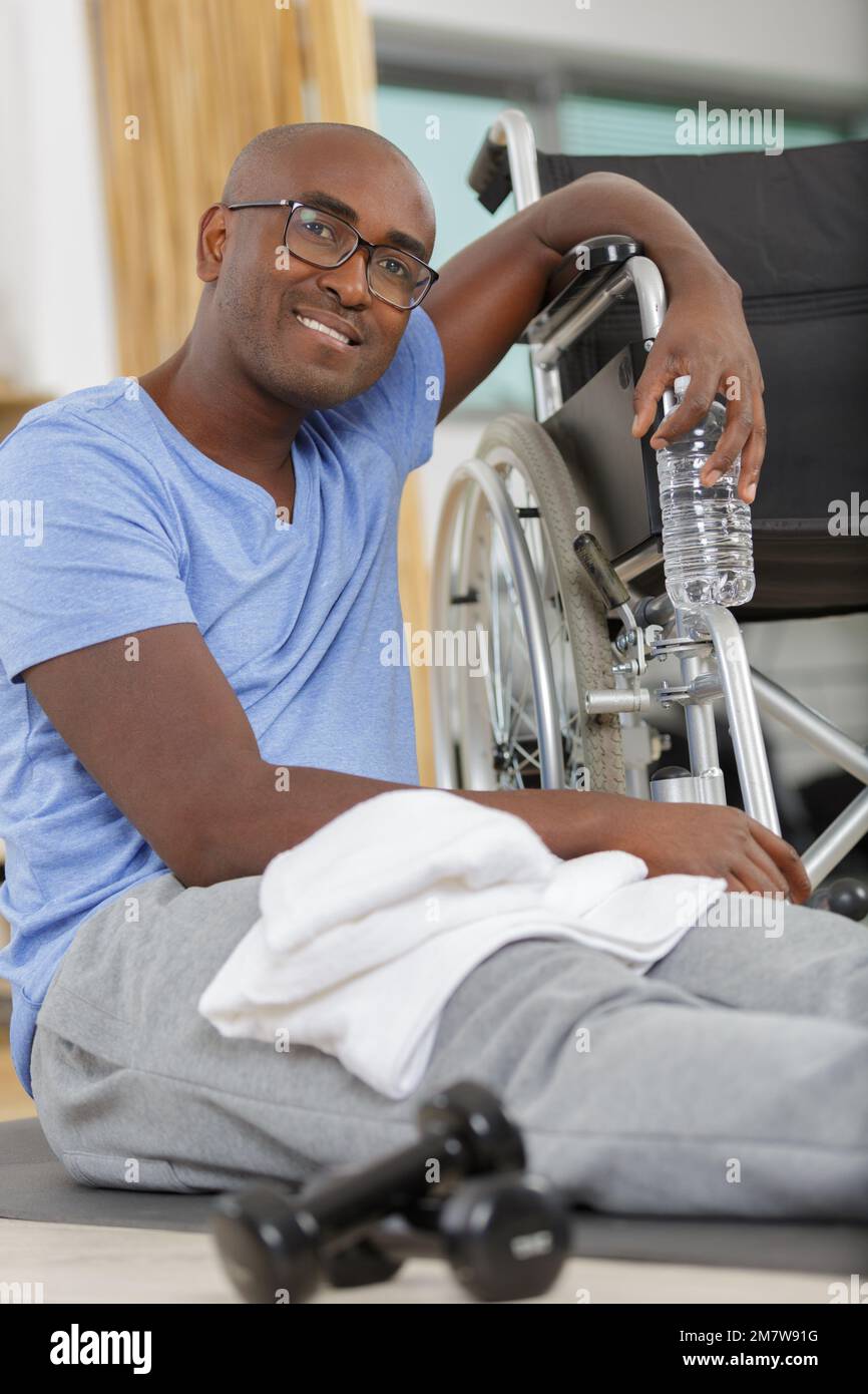 disabled man recovering from injury at home Stock Photo - Alamy