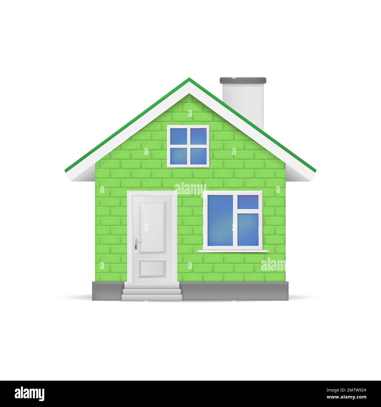 3D realistic house isolated on white background. Vector illustration ...